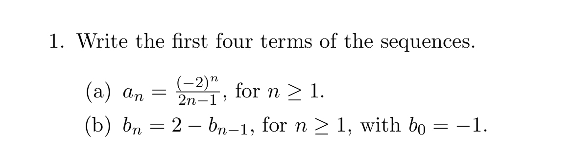 Solved Write the first four terms of the | Chegg.com
