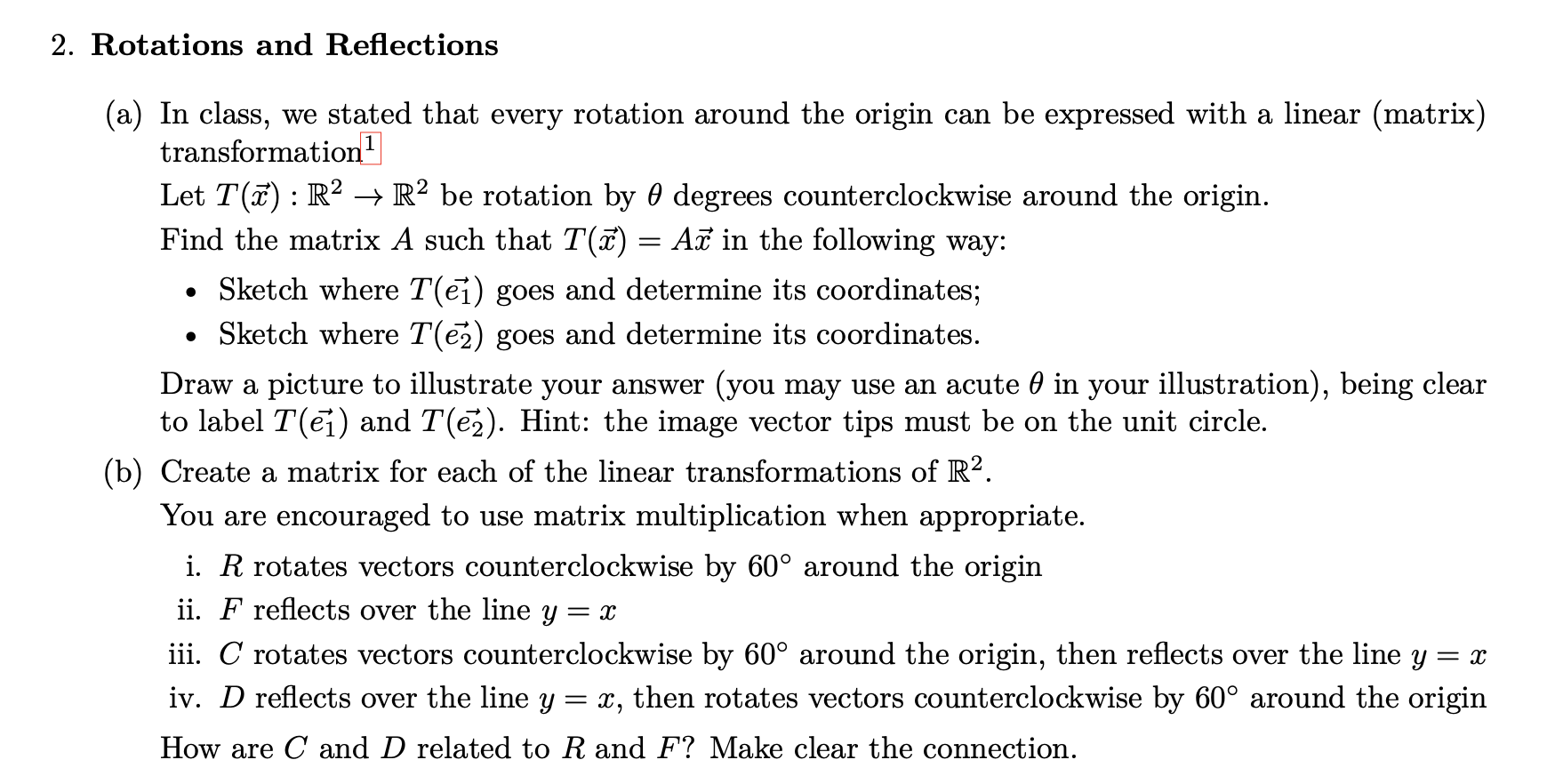 Solved Rotations and Reflections(a) ﻿In class, we stated | Chegg.com