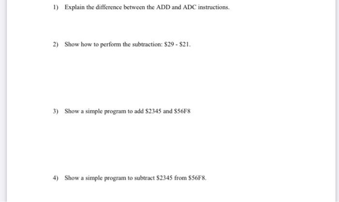 Solved ACTIVITY 3 Write a program to add two multi-byte BCD | Chegg.com