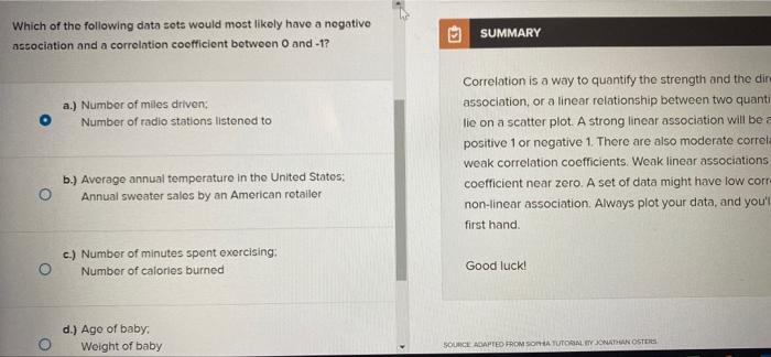 Solved Which of the following data sets would most likely | Chegg.com