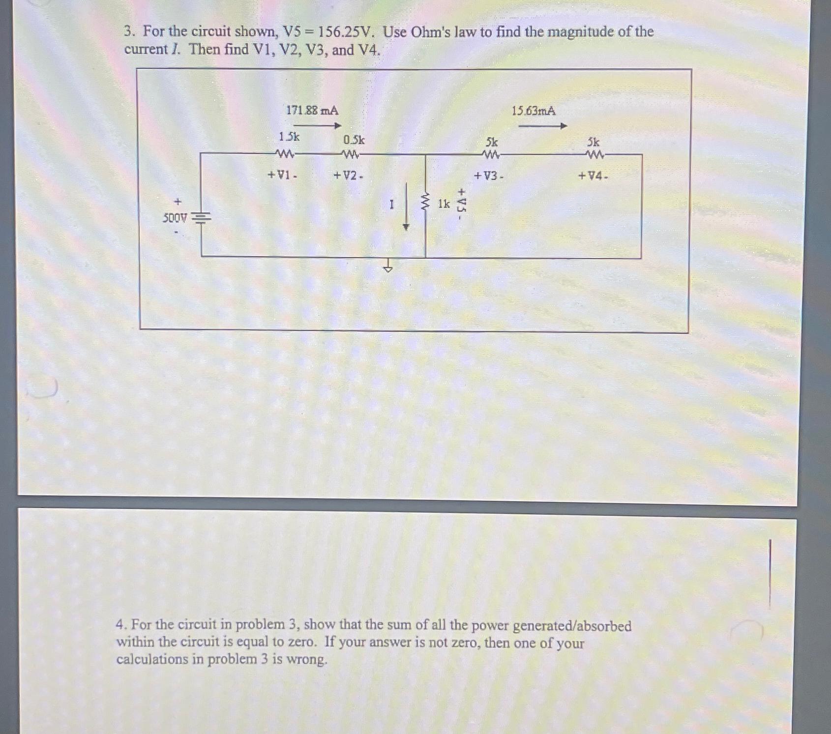 Solved For the circuit in problem 3 , ﻿show that the sum of | Chegg.com