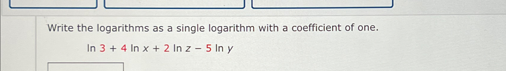 Solved Write the logarithms as a single logarithm with a | Chegg.com