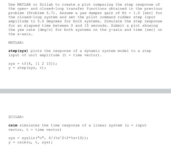 Use MATLAB or Scilab to create a plot comparing the | Chegg.com