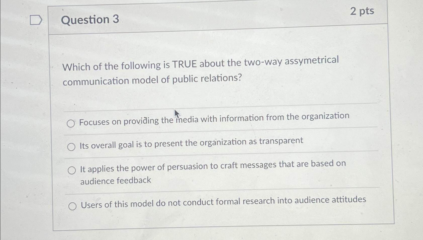 Solved Question 32 ﻿ptsWhich of the following is TRUE about | Chegg.com