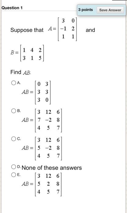 Suppose that A is a (4×5) matrix and B is a (4×4) | Chegg.com