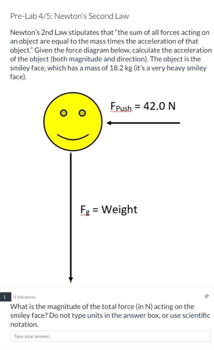 Solved Pre Lab 4 5 Newton s Second Law Newton s 2 Nd Law Chegg