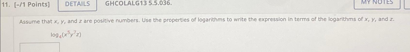 [-/1 ﻿Points]GHCOLALG13 5.5.036.Assume that x,y, ﻿and | Chegg.com