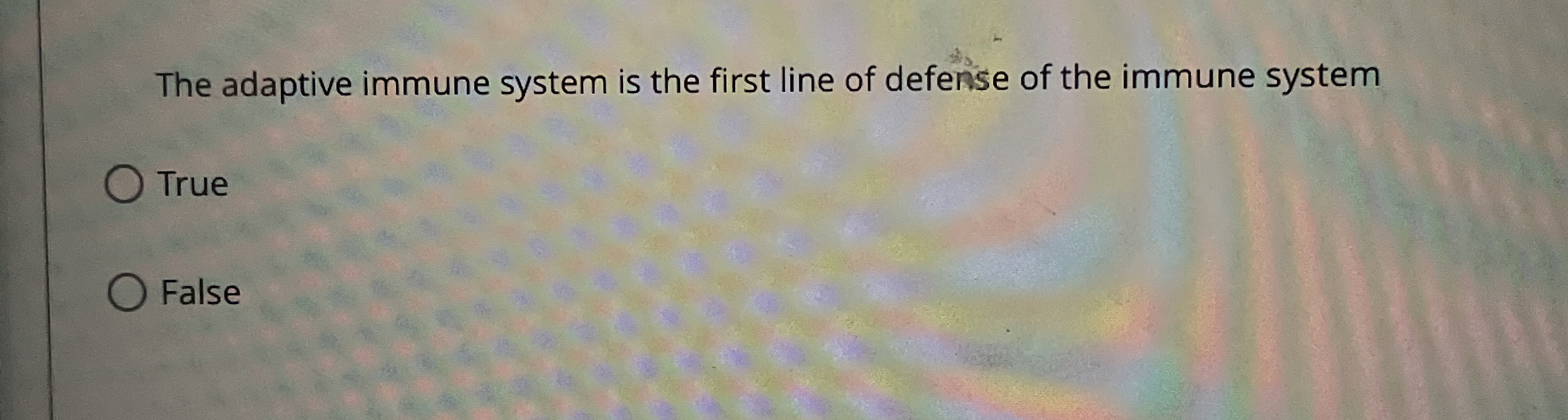 Solved The adaptive immune system is the first line of | Chegg.com