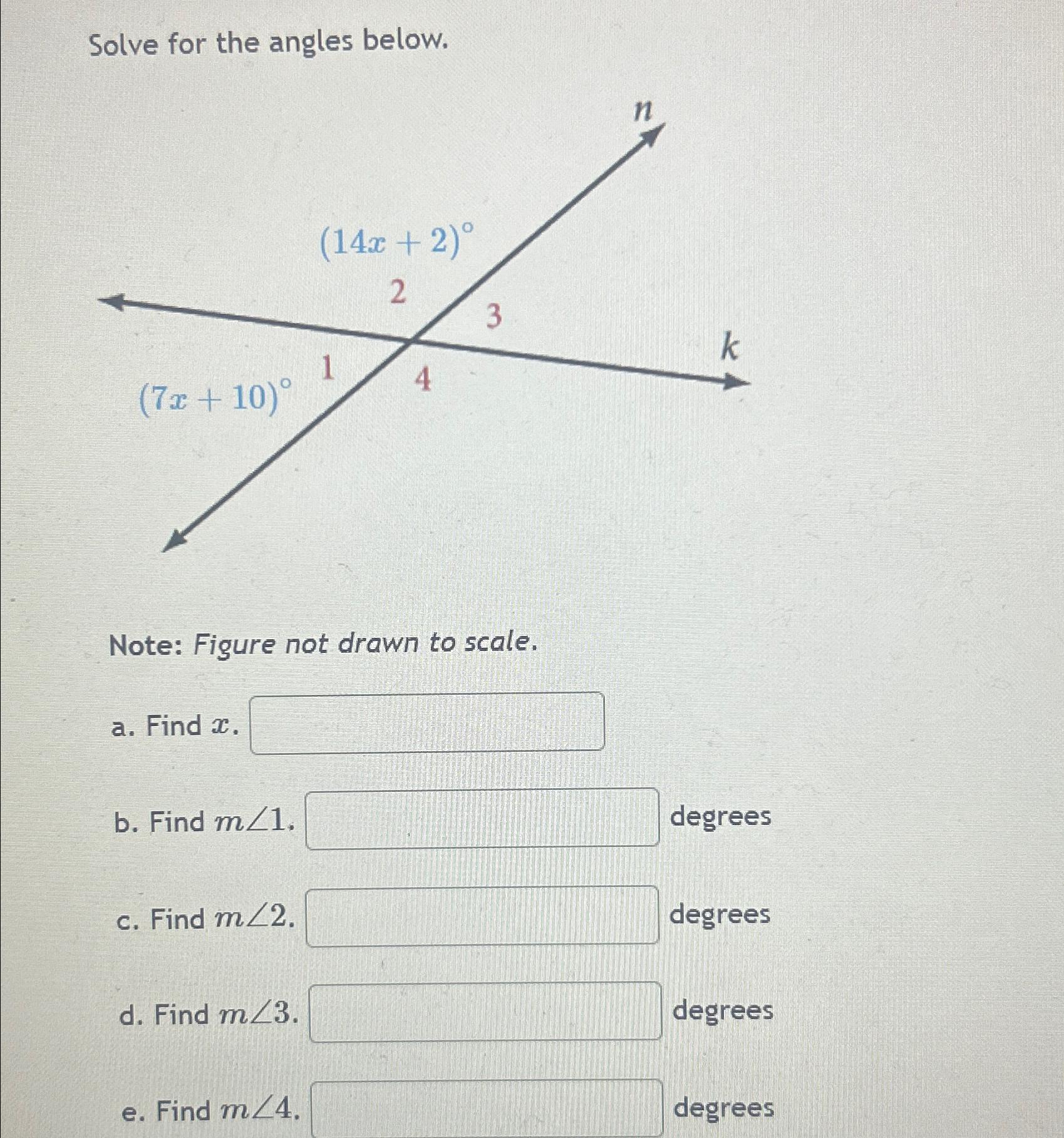 Solved Solve for the angles below.Note: Figure not drawn to | Chegg.com