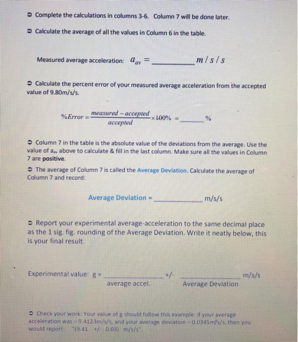 Solved Procedure: For five different heights, measure and | Chegg.com