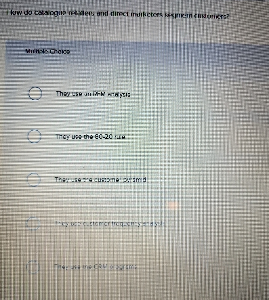 Solved How do catalogue retallers and direct marketers | Chegg.com