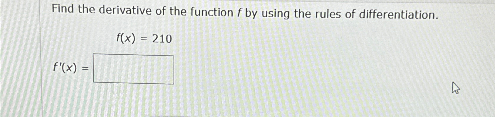 Solved Find the derivative of the function f ﻿by using the | Chegg.com