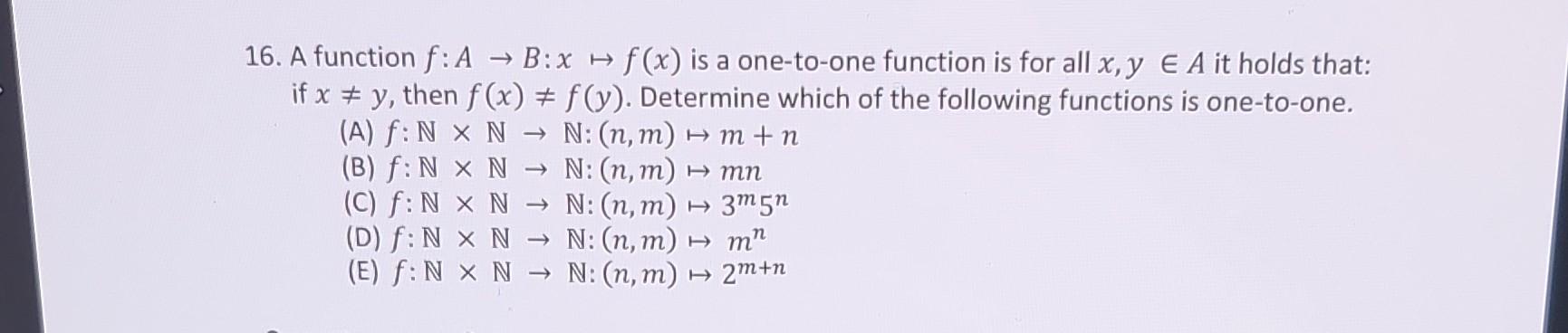 Solved 16. A function \\( f: A \\rightarrow B: x \\mapsto | Chegg.com Solved 16. A function \\( f: A \\rightarrow B: x \\mapsto | Chegg.com