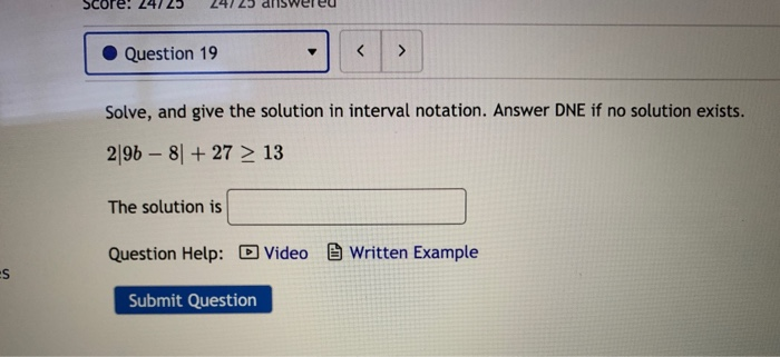 Solved Score. Question 19