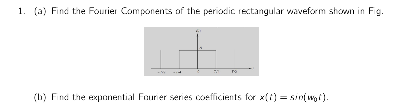 Solved (a) ﻿Find the Fourier Components of the periodic | Chegg.com