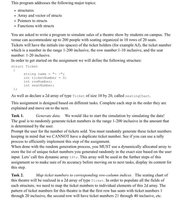 Solved This program addresses the following major topics: - | Chegg.com