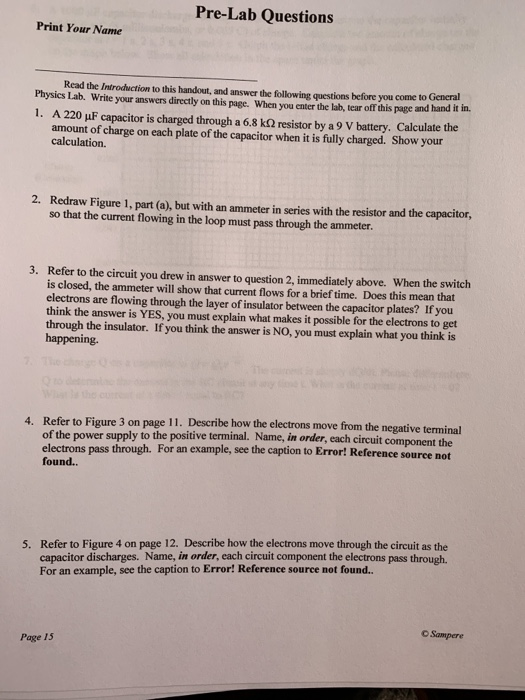Solved Pre-Lab Questions Print Your Name Read the | Chegg.com
