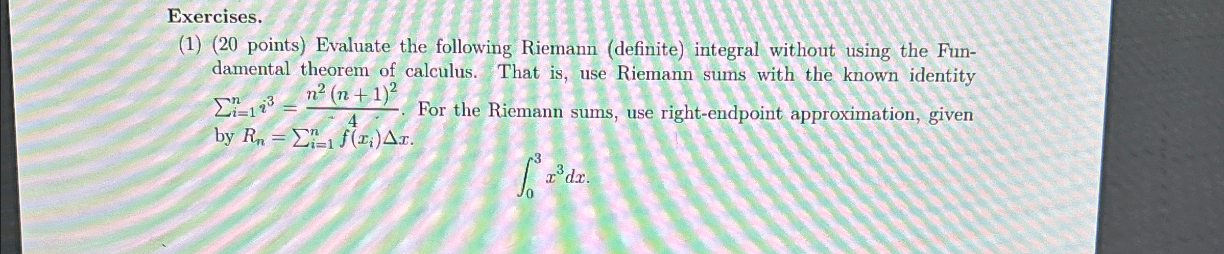 Solved Exercises.(1) (20 ﻿points) ﻿Evaluate the following | Chegg.com