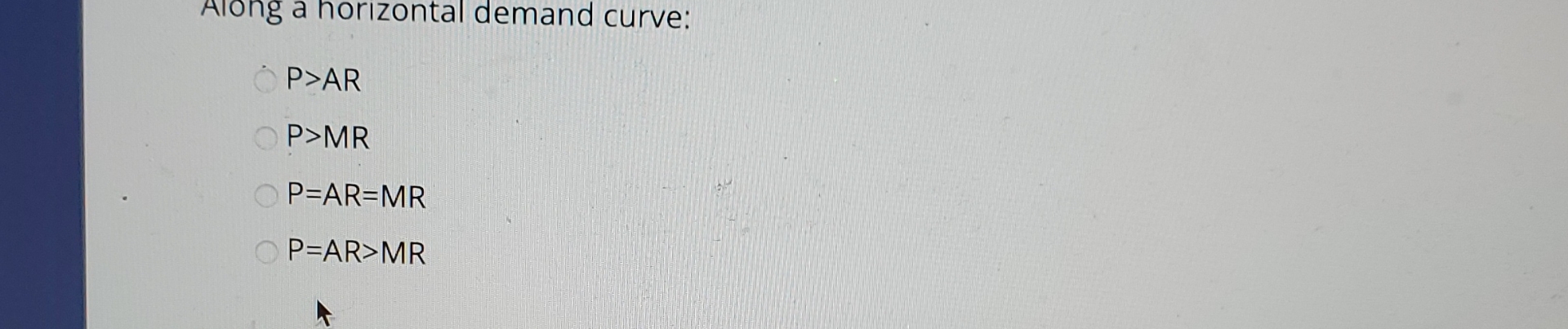 Solved Along a horizontal demand | Chegg.com