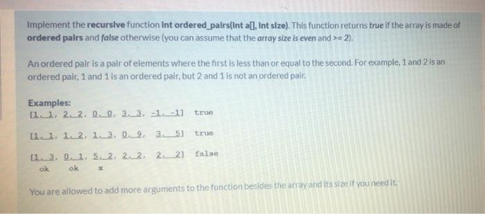 Solved Implement the recursive function Int ordered | Chegg.com