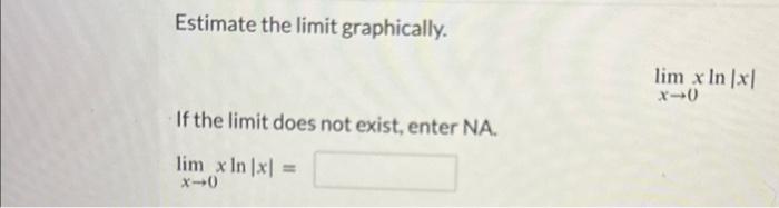 Solved Estimate the limit graphically. If the limit does not | Chegg.com