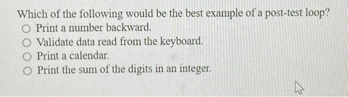 Solved Which of the following would be the best example of a | Chegg.com
