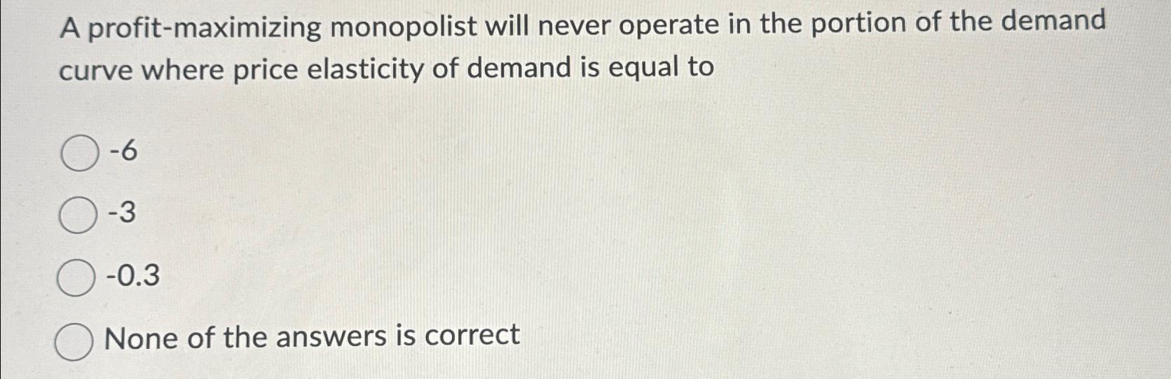 Solved A profit-maximizing monopolist will never operate in | Chegg.com