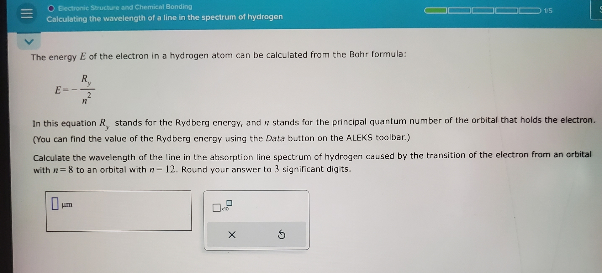Solved Electronic Structure and Chemical BondingCalculating | Chegg.com