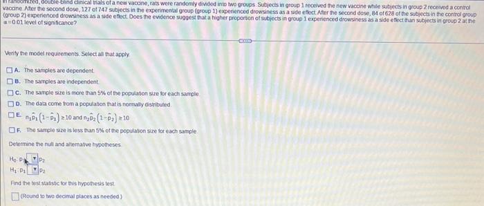 Solved (group 2) expenchcond dose, 127 of 747 subjects in | Chegg.com