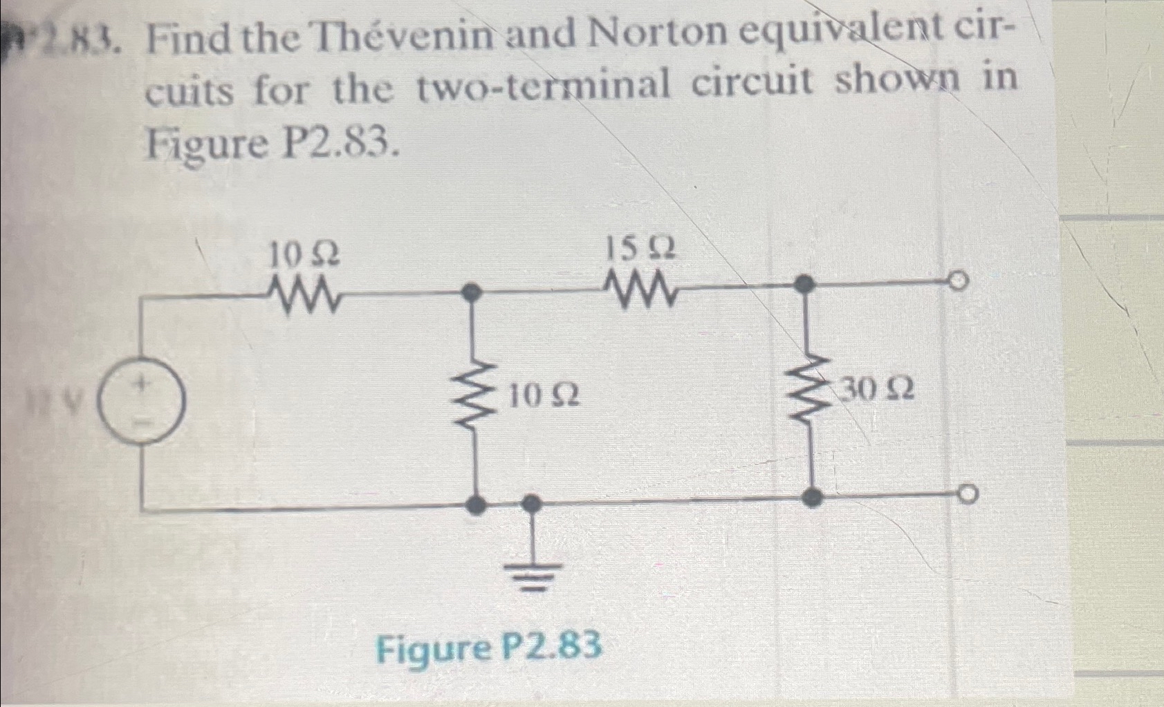 Solved N283. ﻿Find the Thévenin and Norton equivalent | Chegg.com