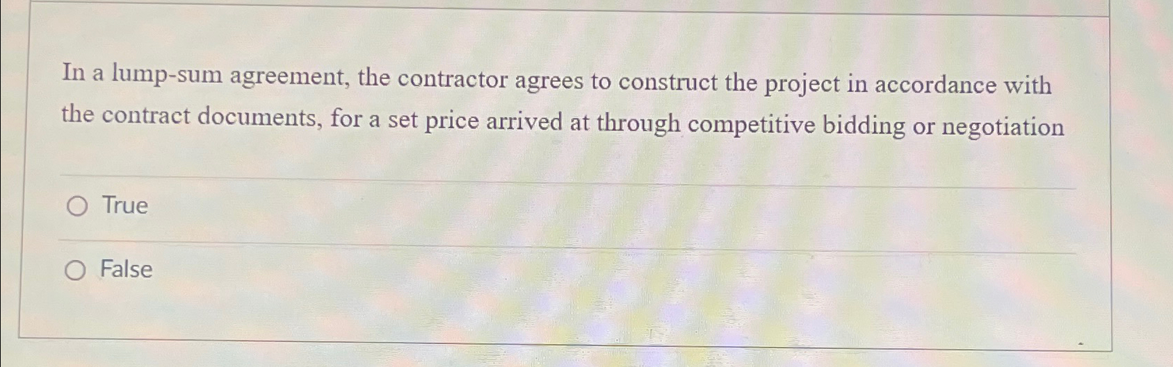 Solved In a lump-sum agreement, the contractor agrees to | Chegg.com