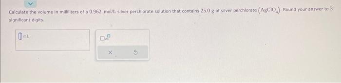 Solved Calculate the volume in miliiiters of a 0.962 mol/ | Chegg.com