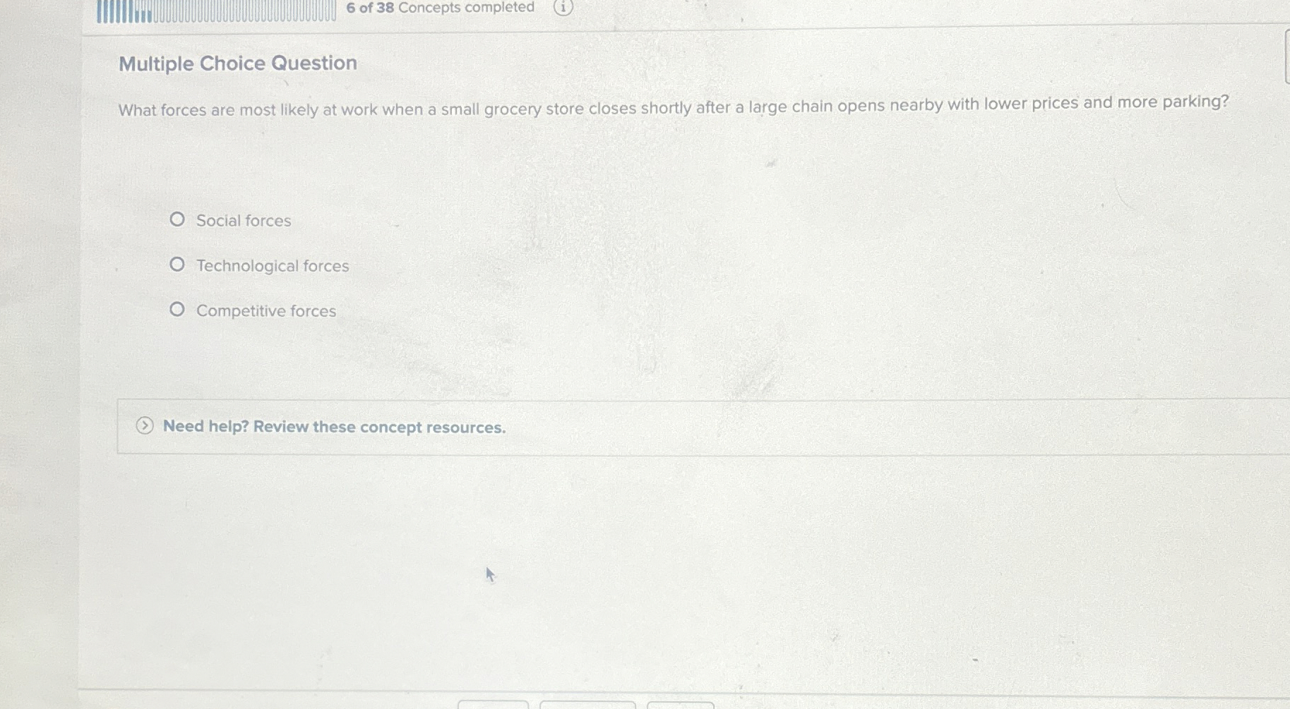 Solved Multiple Choice QuestionWhat forces are most likely | Chegg.com