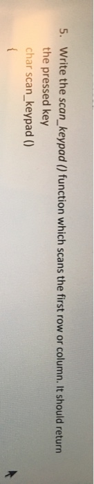 5. Write the scan_keypad () function which scans the | Chegg.com