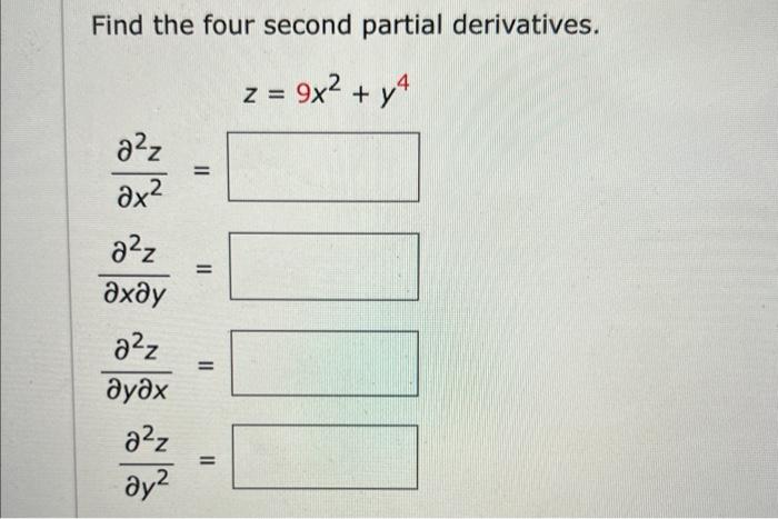 Solved Find the first partial derivatives and evaluate at | Chegg.com