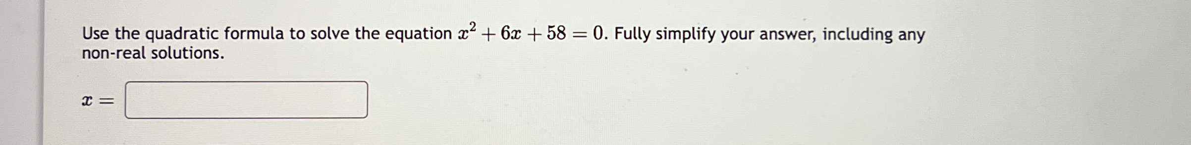 Solved Use the quadratic formula to solve the equation | Chegg.com