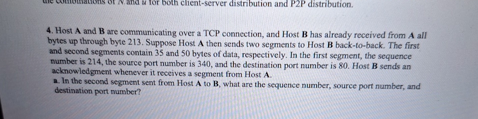 Solved Host A And B are Communicating Over A Tcp