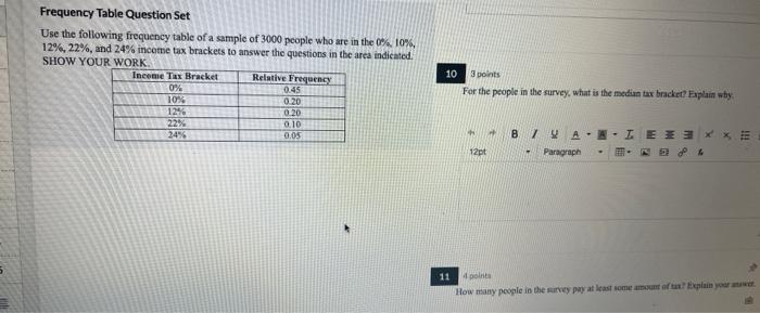 Solved Frequency Table Question Set Use the following | Chegg.com
