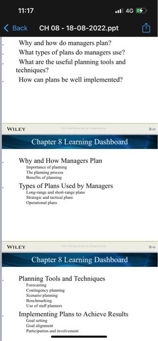 Solved Why and how do managers plan? What types of plans do | Chegg.com