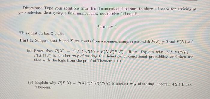 Solved Directions: Type your solutions into this document | Chegg.com