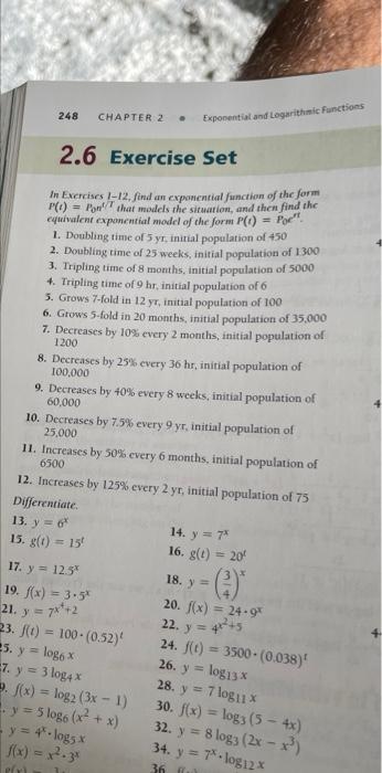 Solved 248 CHAPTER 2 Exponential and Logarithmic Functions | Chegg.com