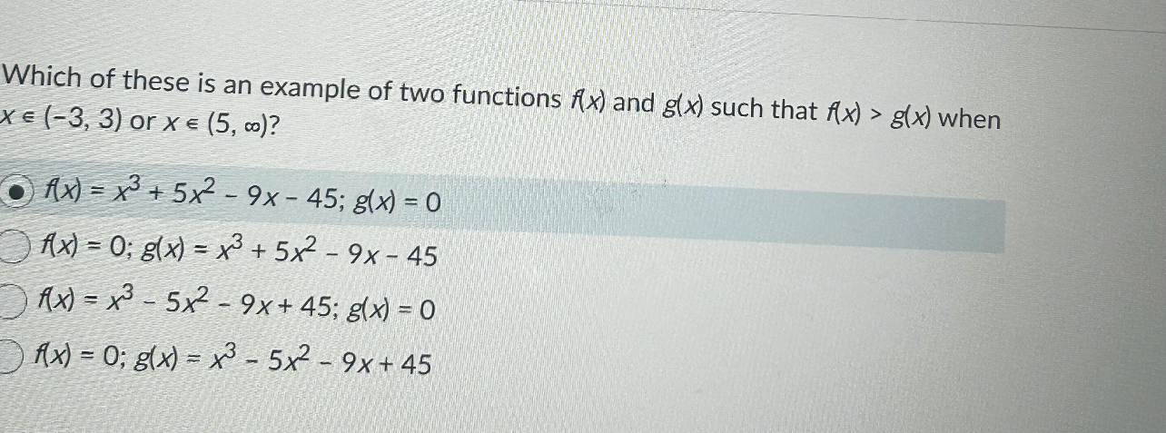 Which of these is an example of two functions f(x) | Chegg.com