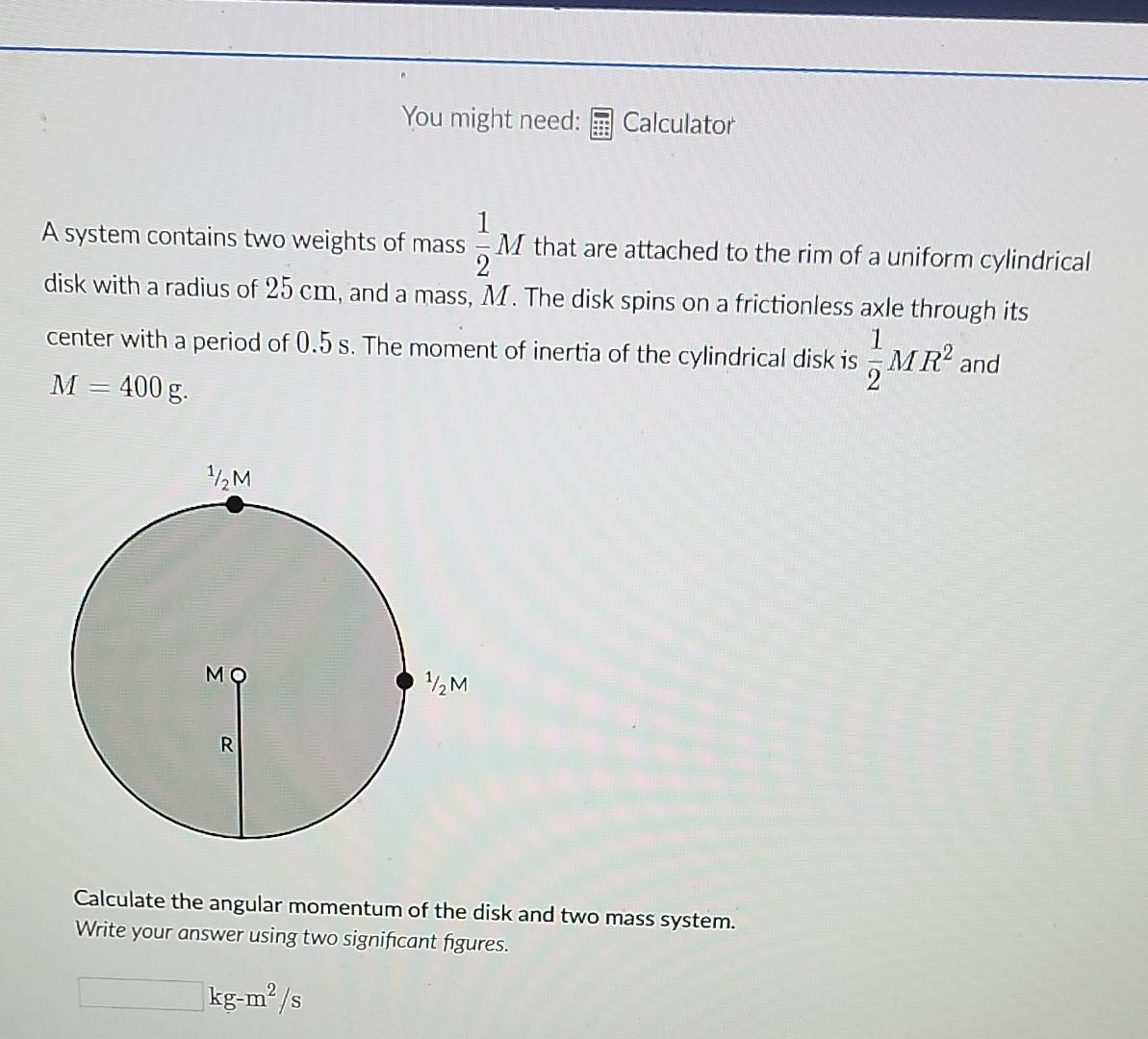 Solved A system contains two weights of mass 21M that are | Chegg.com