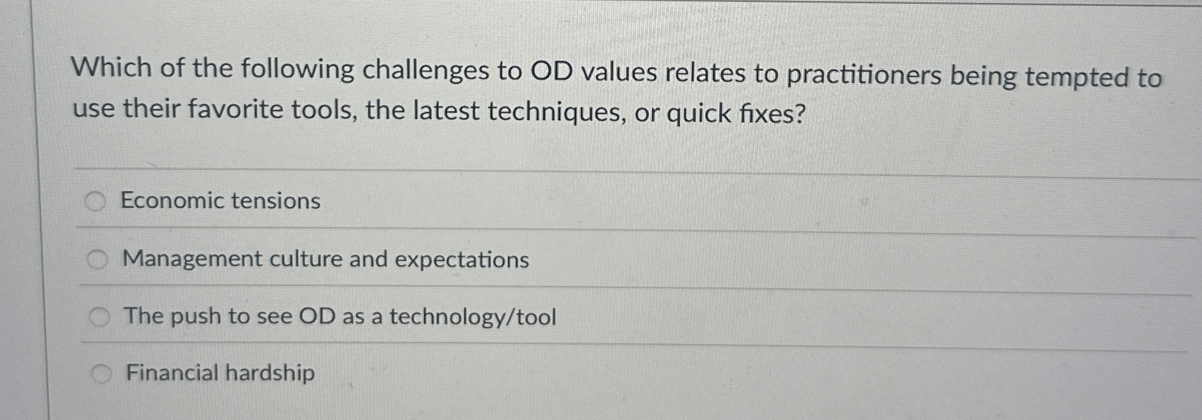 Solved Which of the following challenges to OD values | Chegg.com