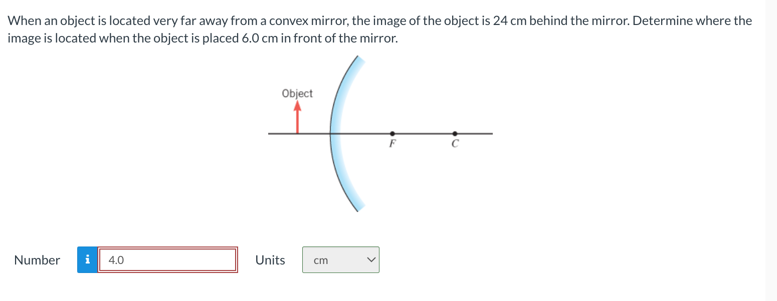 Solved When an object is located very far away from a convex | Chegg.com