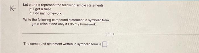 Solved Let p and q represent the following simple | Chegg.com