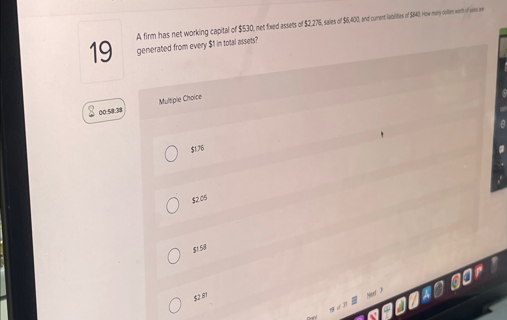 Solved 19A firm has net working capital of $530, ﻿net fixed | Chegg.com