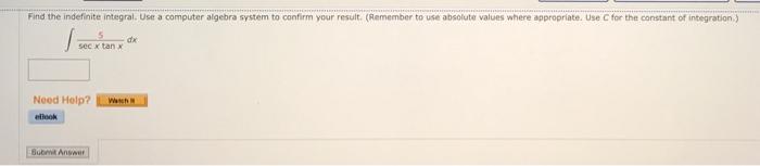Solved Find the indefinite integral. Use a computer algebra | Chegg.com