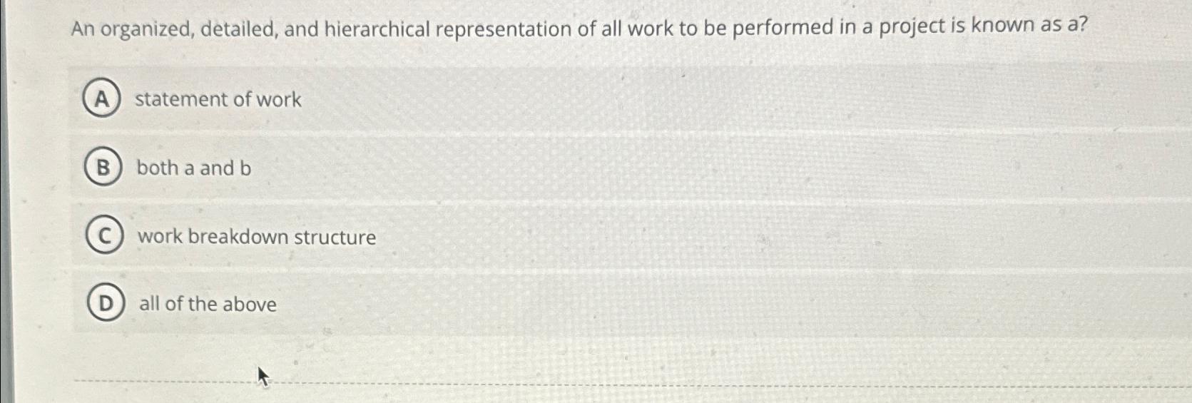 Solved An organized, detailed, and hierarchical | Chegg.com