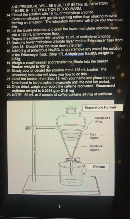 Solved EXTRACTION OF CAFFEINE FROM COFFEE Introduction: Hoo- | Chegg.com
